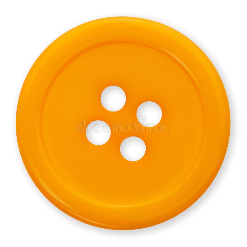 Plastic Orange Button Isolated on White Background, Top View Macro ...