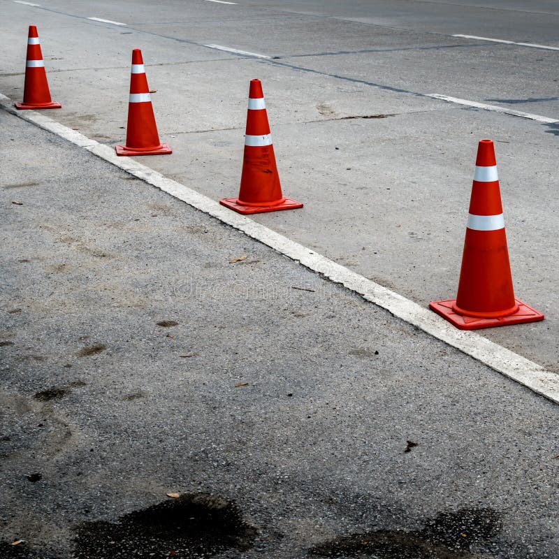Plastic orange cone stock photo. Image of pothole, cone - 119034056