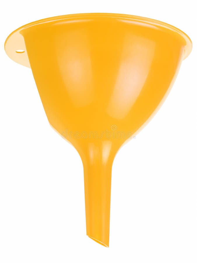 Plastic Orange Funnel for Liquid Stock Image - Image of container ...