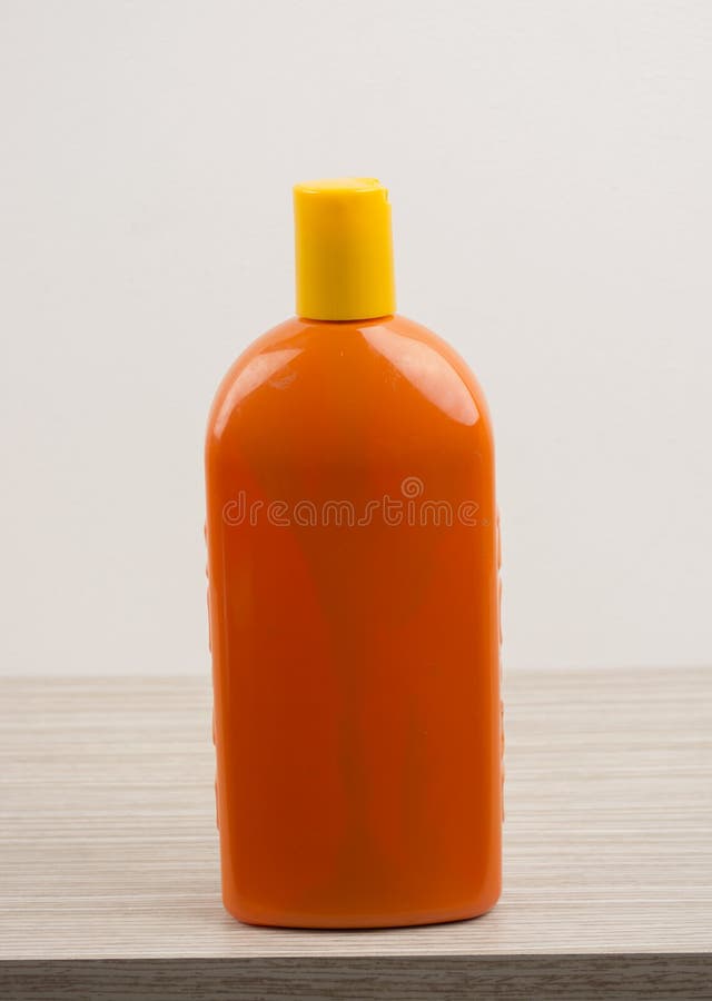 Plastic Orange Shampoo Container. Stock Image - Image of merchandise ...