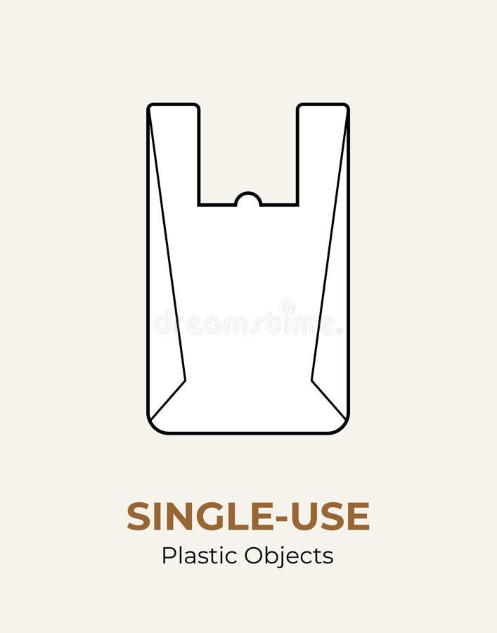 Plastic Package Bag. Vector Illustration of Single-use Recycling ...