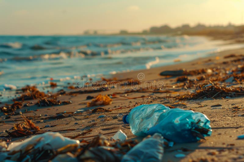 A Plastic Packaging, in the Beach Coast, Pollution, Garbage. Stock ...