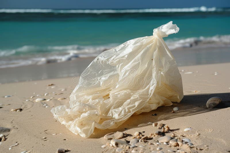A Plastic Packaging, in the Beach Coast, Pollution, Garbage. Stock ...