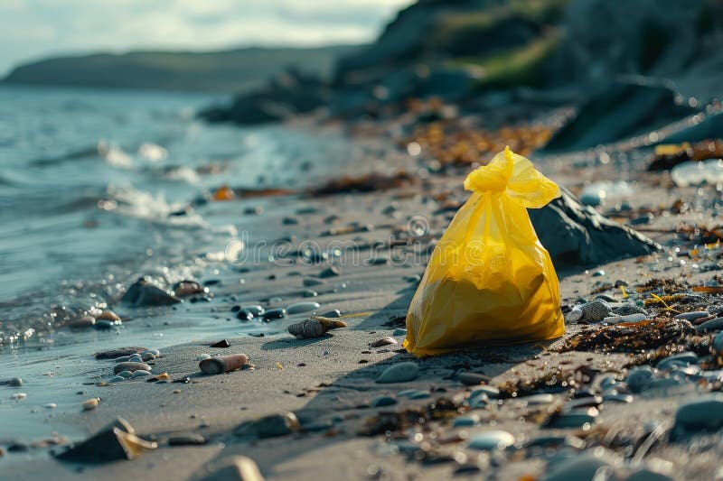 A Plastic Packaging, in the Beach Coast, Pollution, Garbage. Stock ...