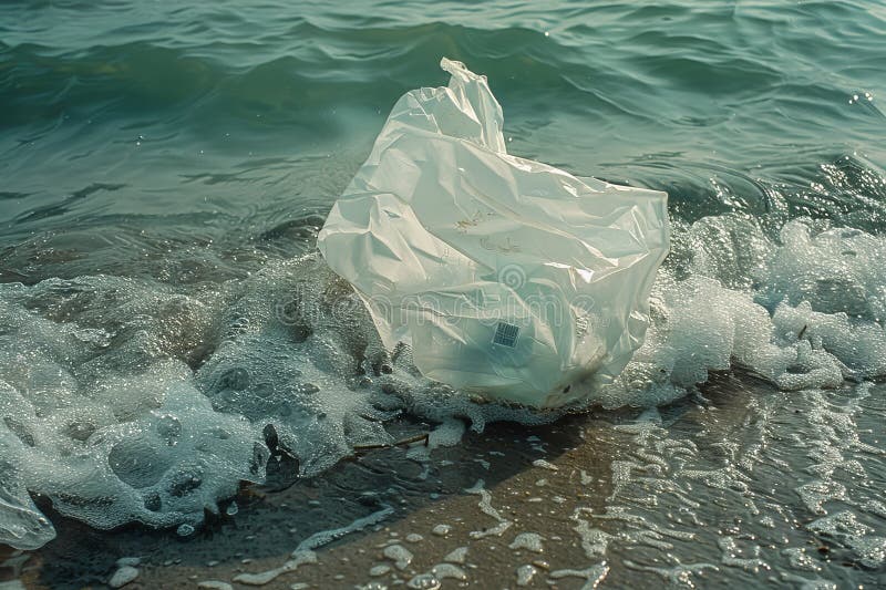 A Plastic Packaging, in the Beach Coast, Pollution, Garbage. Stock ...