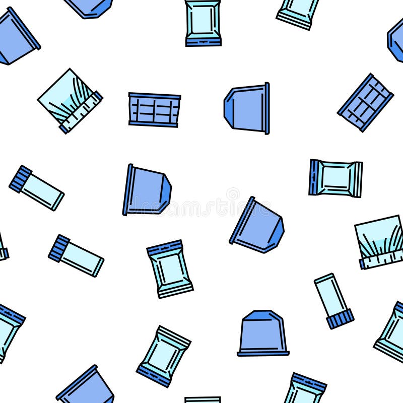 Plastic Packaging Food Container Seamless Pattern Vector Stock Vector ...