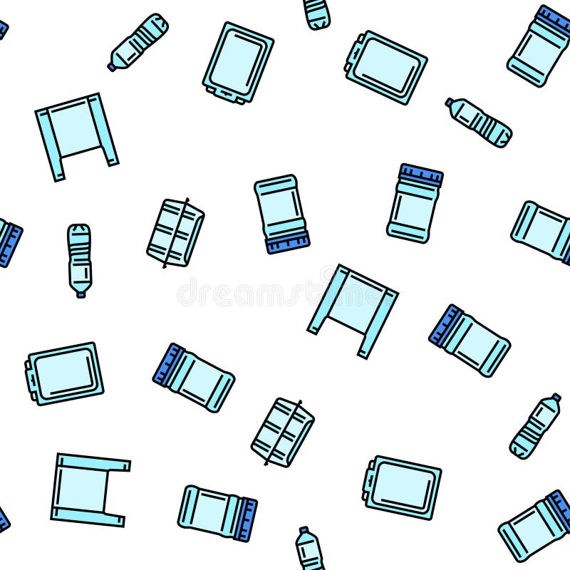 Plastic Packaging Food Container Seamless Pattern Vector Stock ...