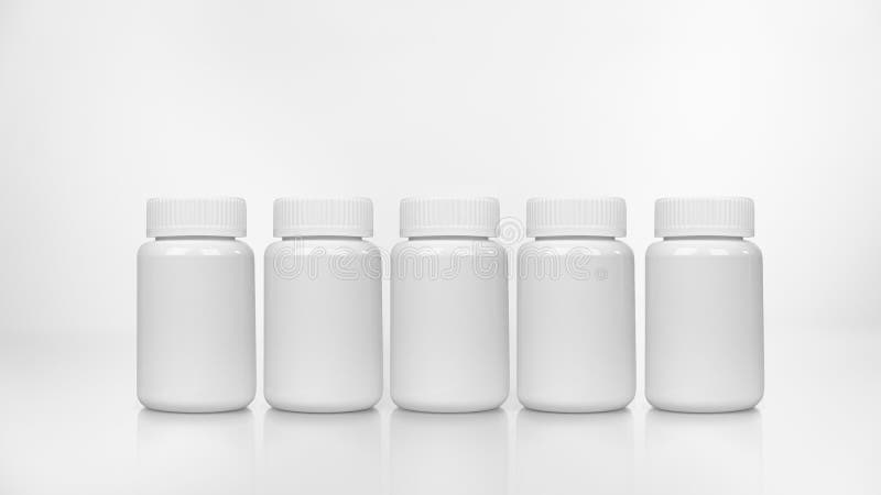 Plastic Packaging in the Form of a White Jar Arranged Horizontally ...