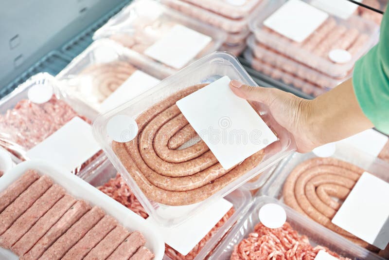 Plastic Packaging with Pork Minced Meat Stock Photo - Image of minced ...