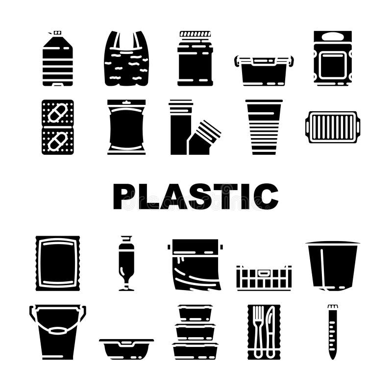 Plastic Packaging Sustainability Icons Set Vector Stock Vector ...