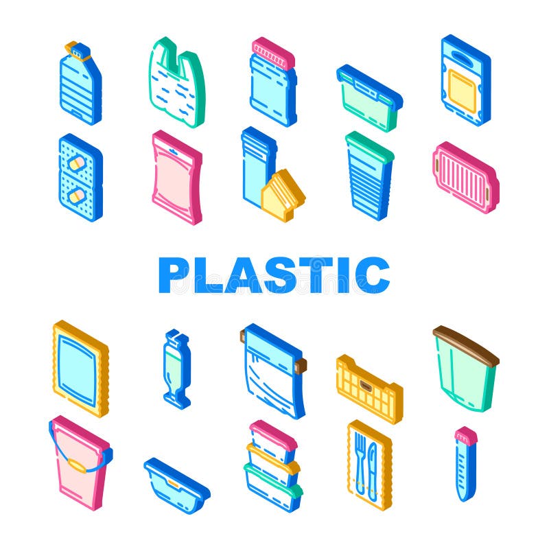Plastic Packaging Sustainability Icons Set Vector Stock Vector ...