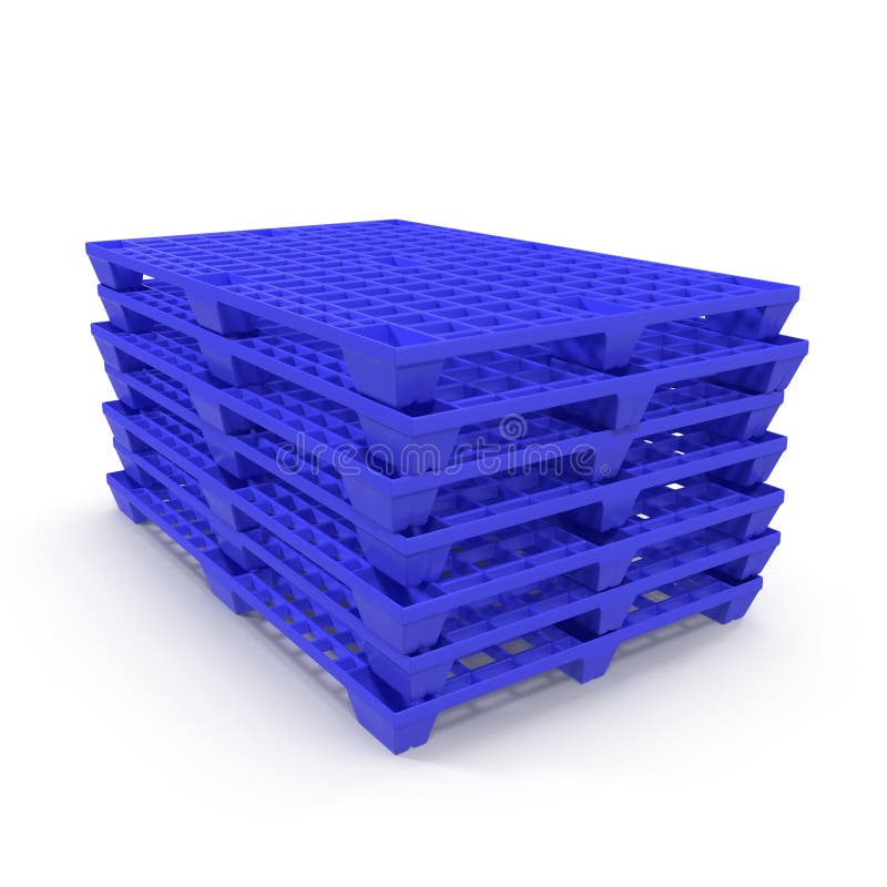 Plastic Pallet Isolated On White 3D Illustration Stock Illustration ...