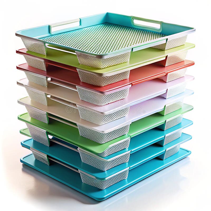 Plastic Paper Tray Organizer with Stacked Design Stock Illustration ...