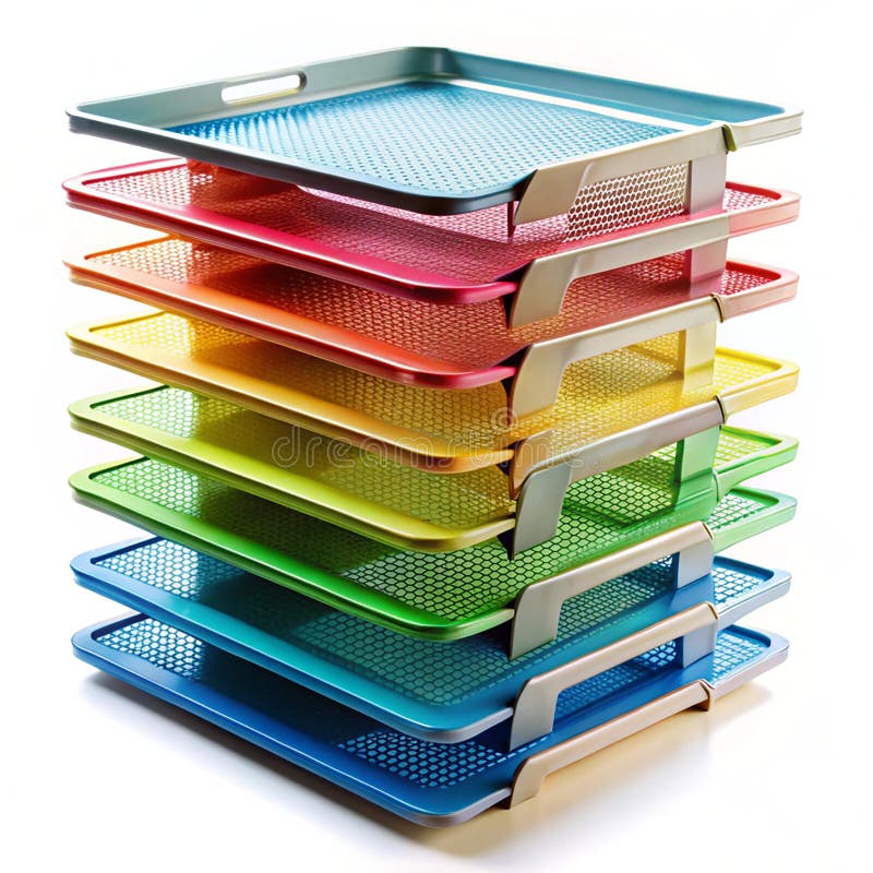 Plastic Paper Tray Organizer with Stacked Design Stock Illustration ...