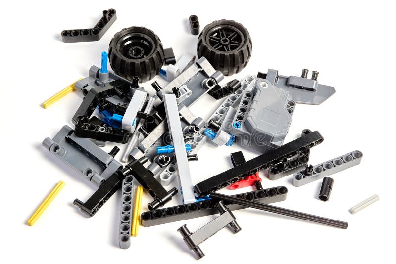 Plastic Parts of the Constructor, Connecting Elements and Wheels for ...