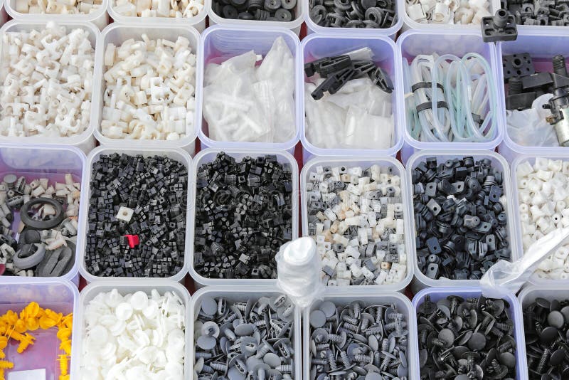 Plastic parts trays stock photo. Image of fittings, equipment - 47574246