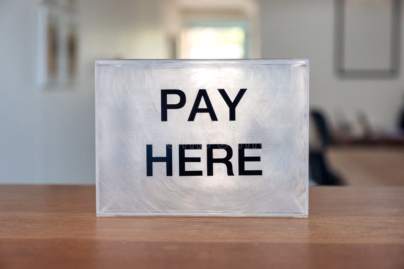 A Plastic Payment Box on Wooden Table Stock Image - Image of charity ...