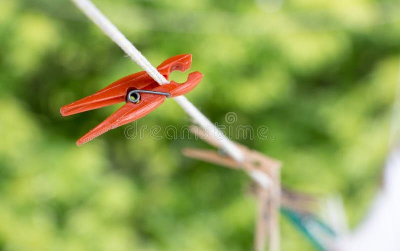 A Plastic Peg on a Washing Line. Stock Image - Image of clothespins ...