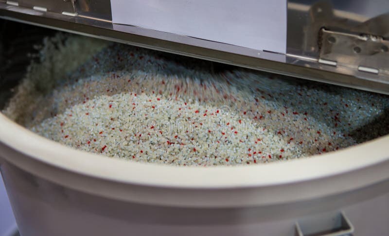 Plastic pellets mixer stock photo. Image of industry - 329142638