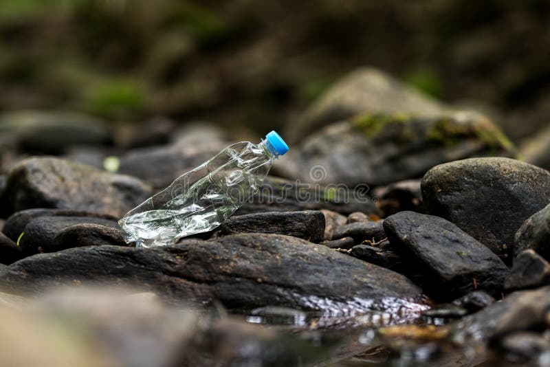 Garbage In A Stream:recycle:pollution Stock Image - Image of litter ...