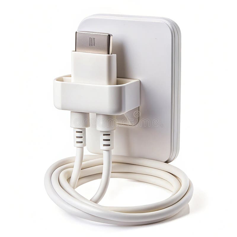 Plastic Phone Charger Holder with Cable Management Stock Illustration ...