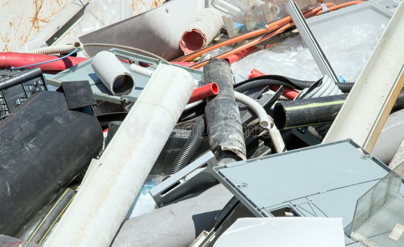 Plastic Pieces in Special Waste Landfill Controlled Stock Photo - Image ...