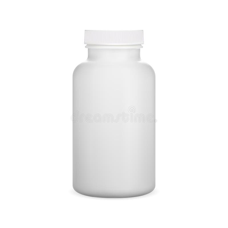 Plastic Pill Bottle. White Witamin Capsule Jar, Vector Stock Vector ...