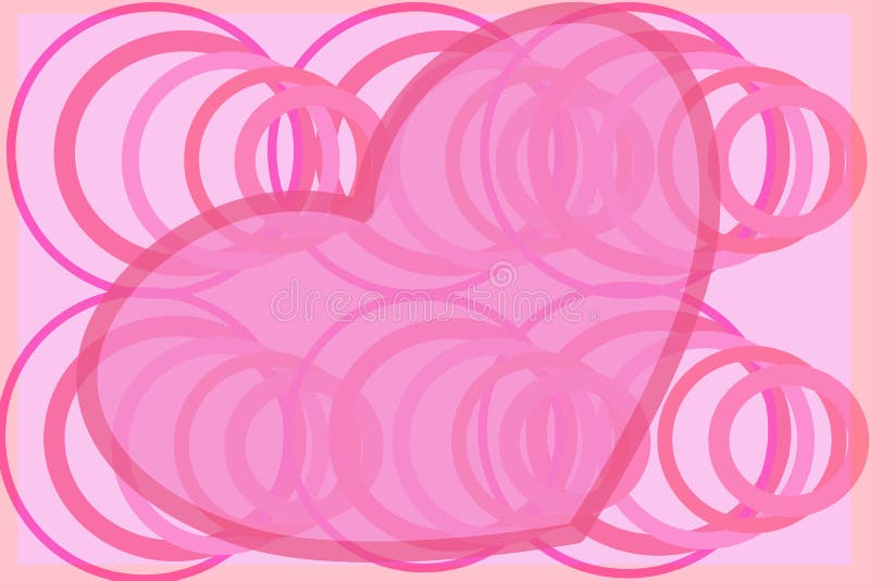 Plastic Pink Heart with Swirl Circles Retro Illustration Stock ...