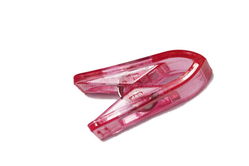 Plastic Pink Pin for Sewing Isolated on White Stock Photo - Image of ...