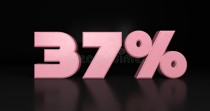 37 Plastic Pink Sign. 3d Render Illustration Stock Illustration ...