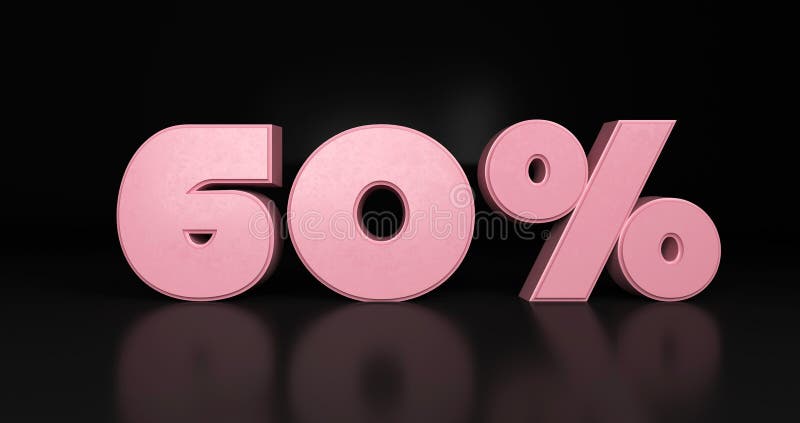 60 Plastic Pink Sign. 3d Render Illustration Stock Illustration ...