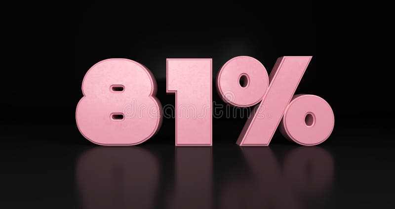81 Plastic Pink Sign. 3d Render Illustration Stock Illustration ...