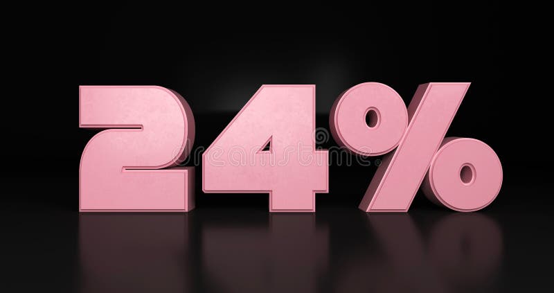 24 Plastic Pink Sign. 3d Render Illustration Stock Illustration ...