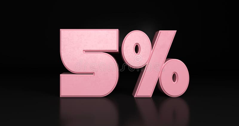 5 Plastic Pink Sign. 3d Render Illustration. Stock Illustration ...