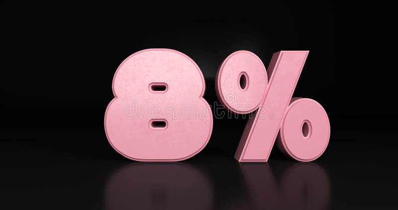 8 Plastic Pink Sign. 3d Render Illustration Stock Illustration ...