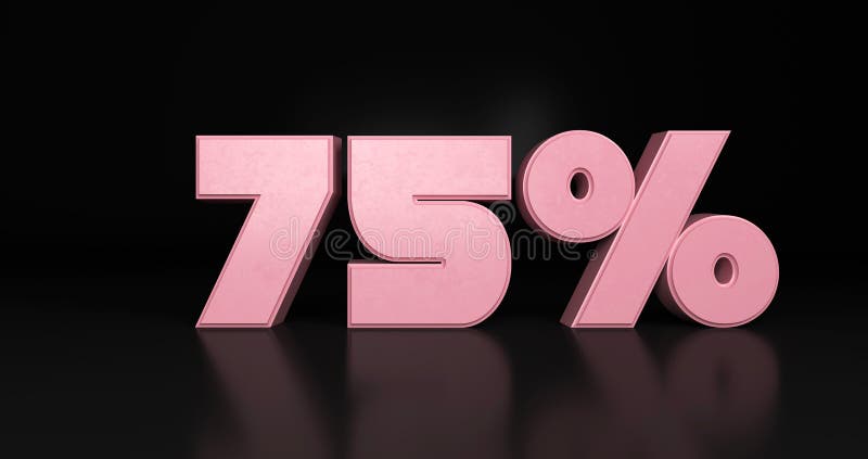 75 Plastic Pink Sign. 3d Render Illustration Stock Illustration ...