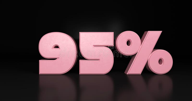 95 Plastic Pink Sign. 3d Render Illustration Stock Illustration ...