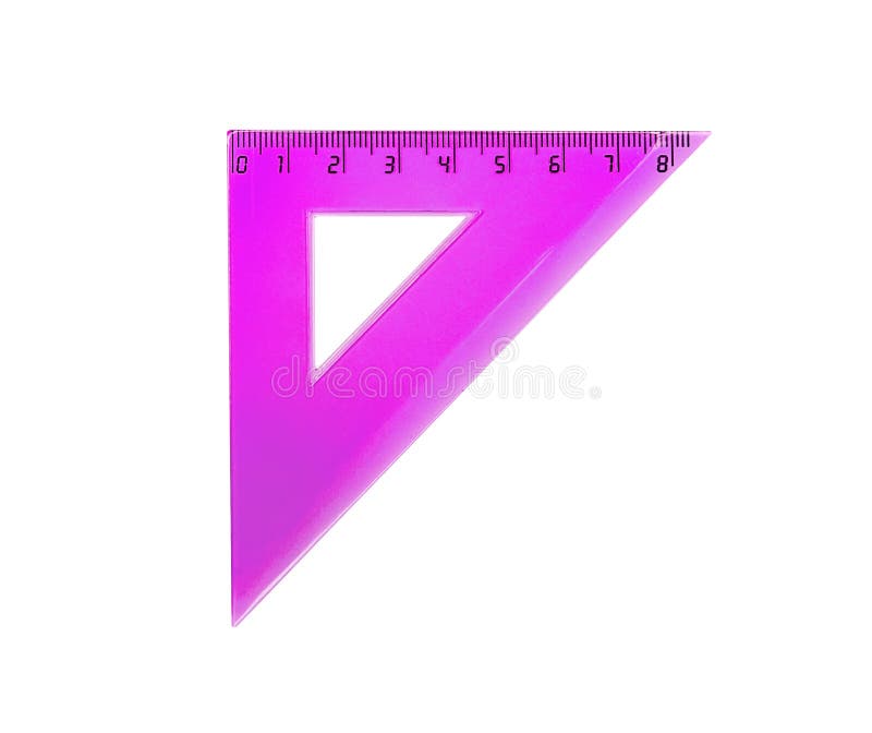 Plastic Pink Triangle for Measuring Centimes Stock Photo - Image of ...