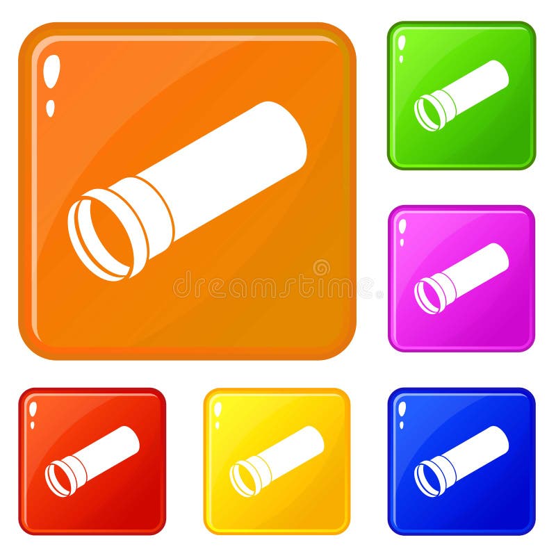 Plastic Pipe Icons Set Vector Color Stock Vector - Illustration of icon ...