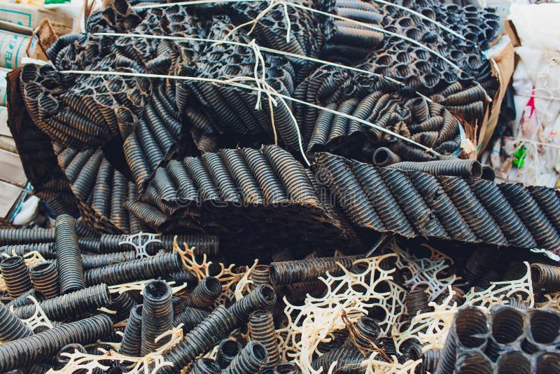 Plastic Pipe and Materials for Constructions Waste Sorting. Stock Photo ...