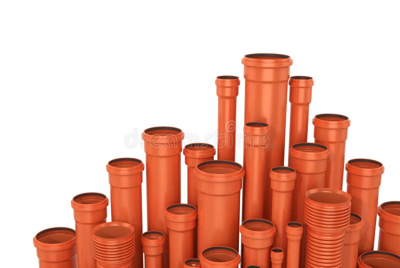 Plastic Pvc Pipes Isolated on the White Background Stock Illustration ...