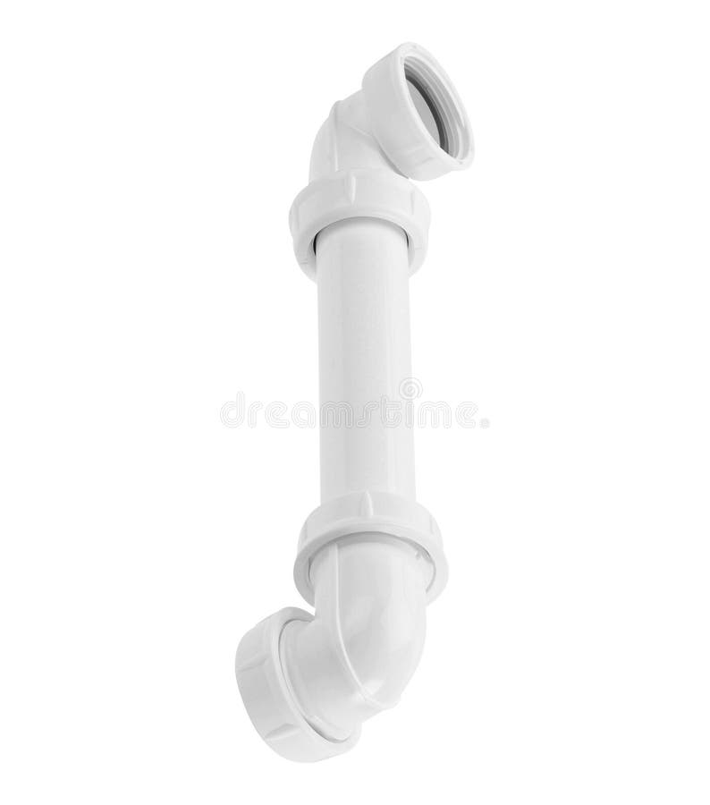 Plastic Plumbing Pipe Isolated on White Background. Stock Photo - Image ...