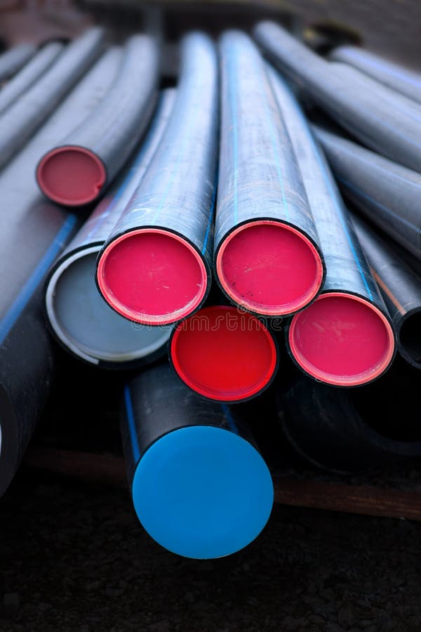 Plastic pipes stock image. Image of pipeline, tube, black - 27898133
