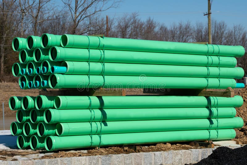 Plastic pipes for building stock photo. Image of housing - 212239934