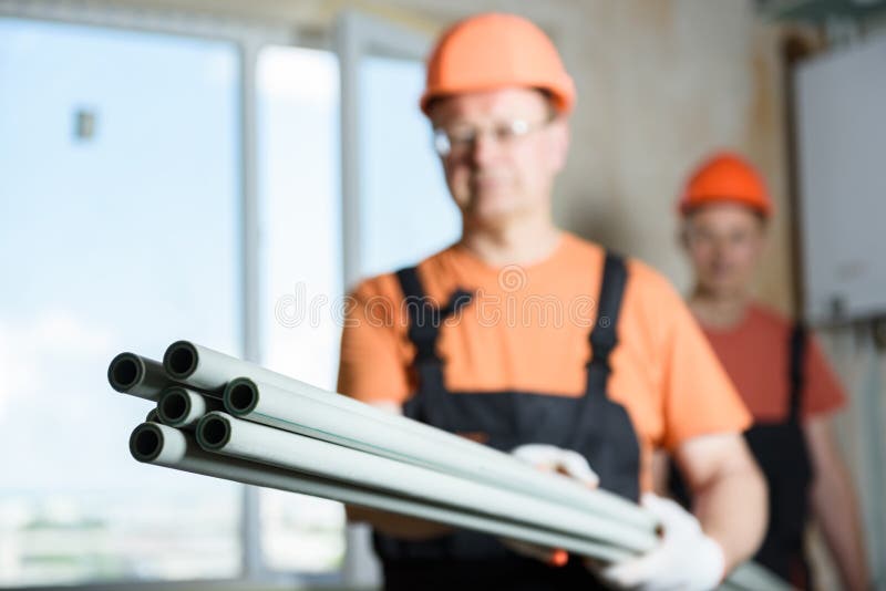 Plastic Pipes for Plumbing and Home Heating Stock Image - Image of ...