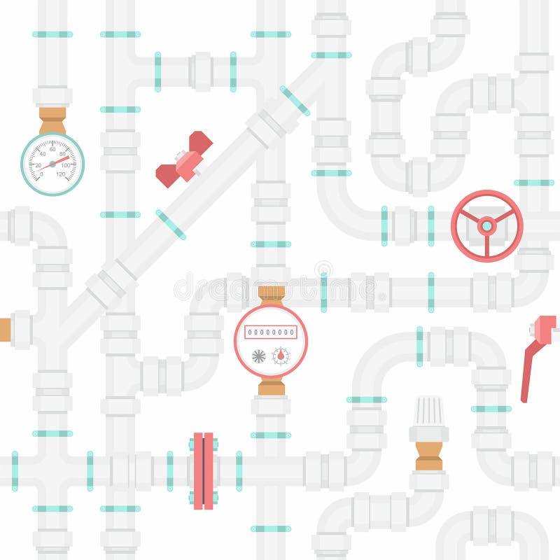 Plastic Pipes Seamless Pattern Stock Vector - Illustration of ...