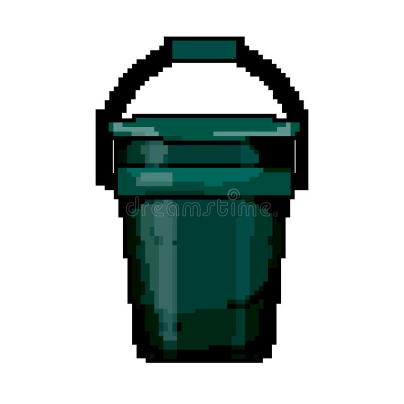 Plastic Plastic Bucket Container Game Pixel Art Vector Illustration ...