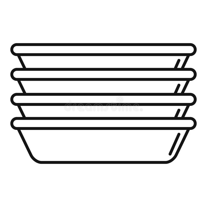 Plastic Plates Icon, Outline Style Stock Vector - Illustration of fast ...
