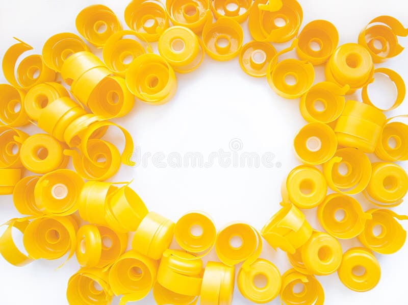 Plastic Plugs on a White Background, Top View. Copy Space Stock Photo ...