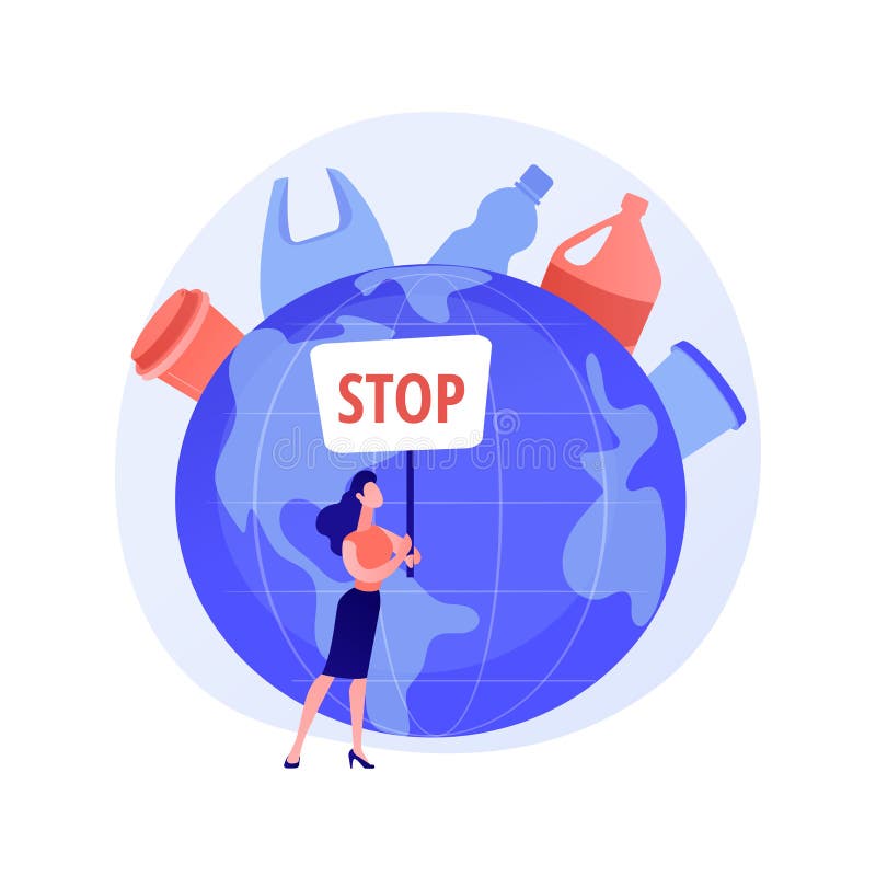 Plastic Pollution Abstract Concept Vector Illustration. Stock Vector ...